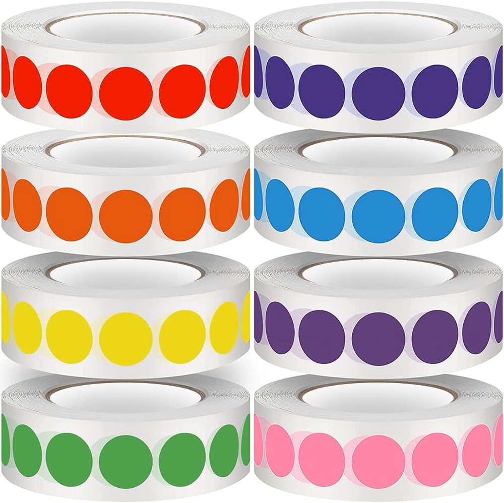 2 Inch Circle Stickers 700 PCS Dot Stickers 3/4 Inch Color Coding ...