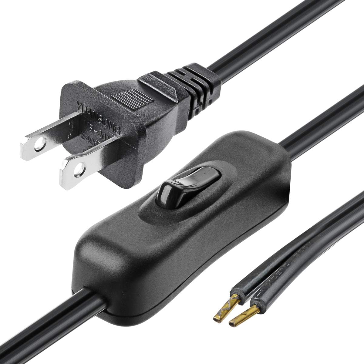 Amazon.com: Lamp Cord has Button Switch UL304 2A/120V,Plug,Stripped ...