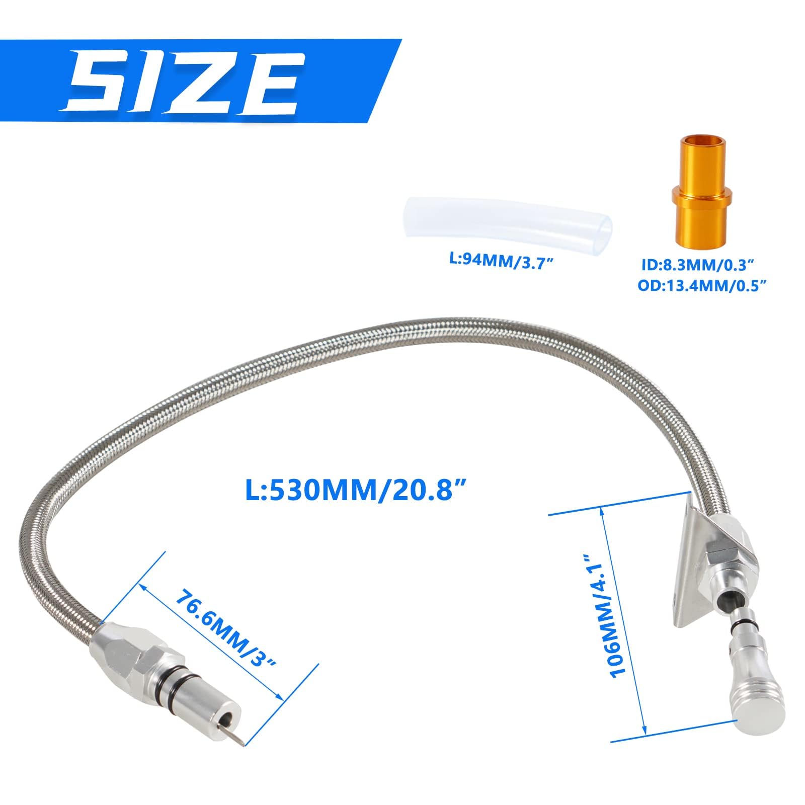Snapklik.com : YESHMA Transmission Dipstick Stainless Braided Hose ...