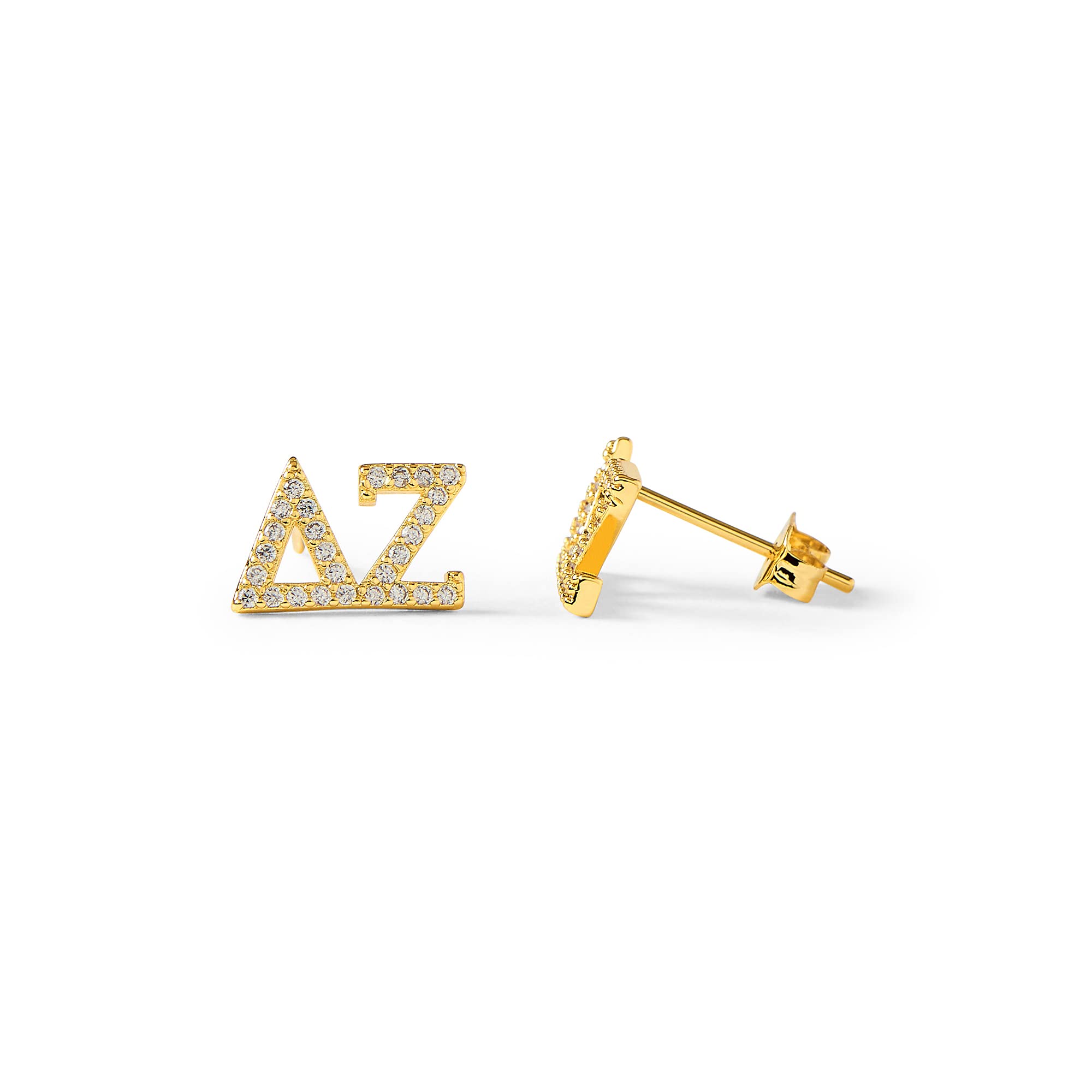 Amazon.com: Sorority Shop Delta Zeta Earrings — DZ 18K Gold Plated ...