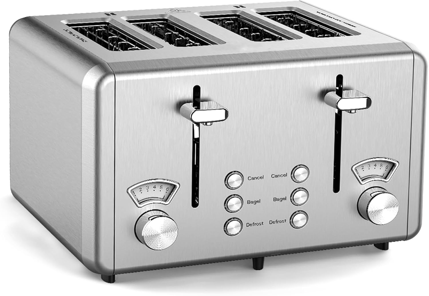 WHALL Toaster Stainless Steel, 6 Bread Shade Settings, Bagel/Defrost ...