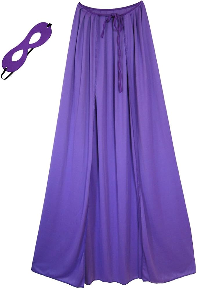 Amazon.com: SeasonsTrading 48" Adult Purple Superhero Cape & Mask ...