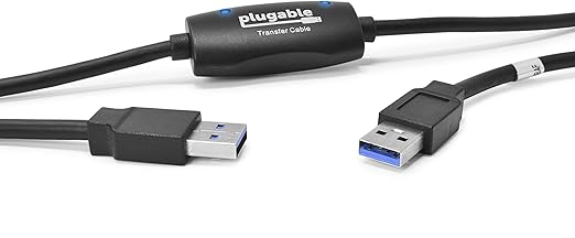 Plugable USB 3.0 Transfer Cable, Unlimited Use, Transfer Data Between 2 ...