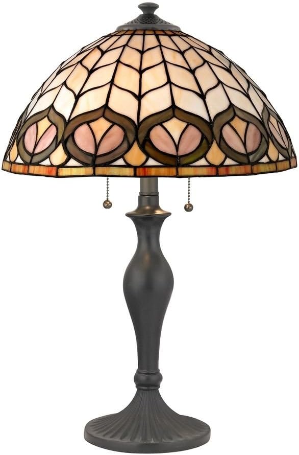 Pull-Chain Table Lamp with Tiffany Glass Shade - Amazon.com