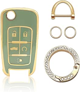 Amazon.com: Vrasly Compatible with Chevy Key Fob Cover with Keychain ...