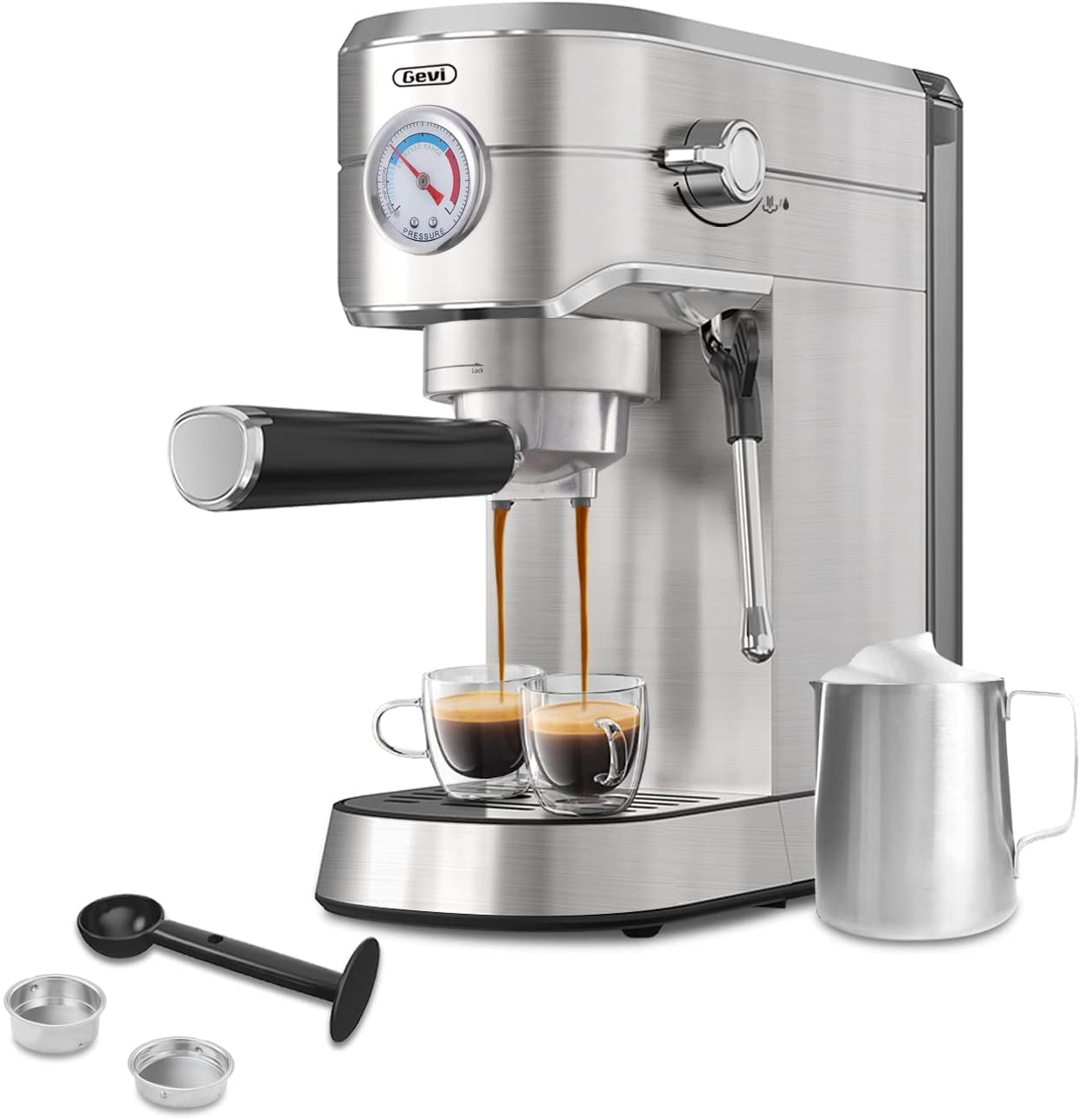 Gevi 20 Bar Compact Professional Espresso Coffee Machine with Milk ...