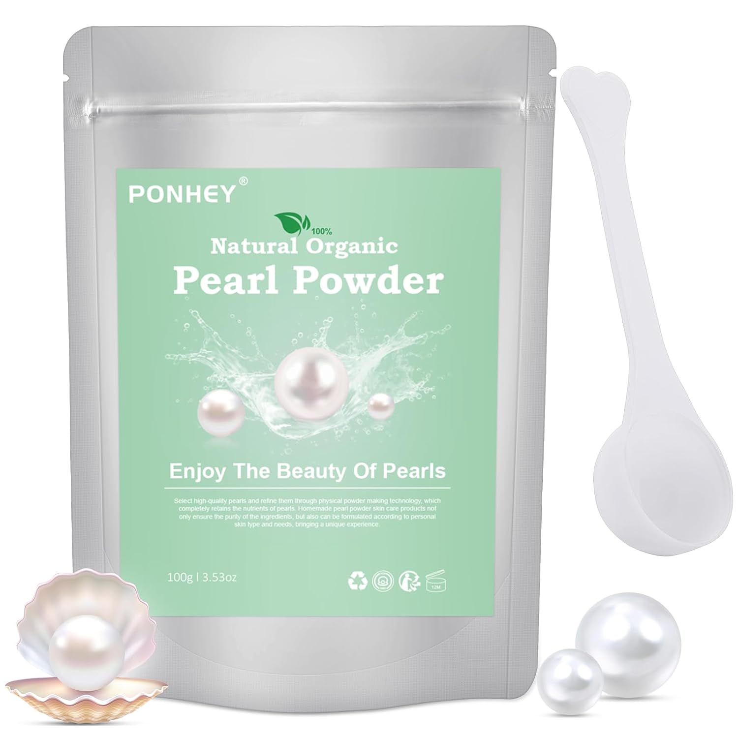 Amazon.com : Ponhey Freshwater Pearl Powder Organic, 100% Natural Pearl ...