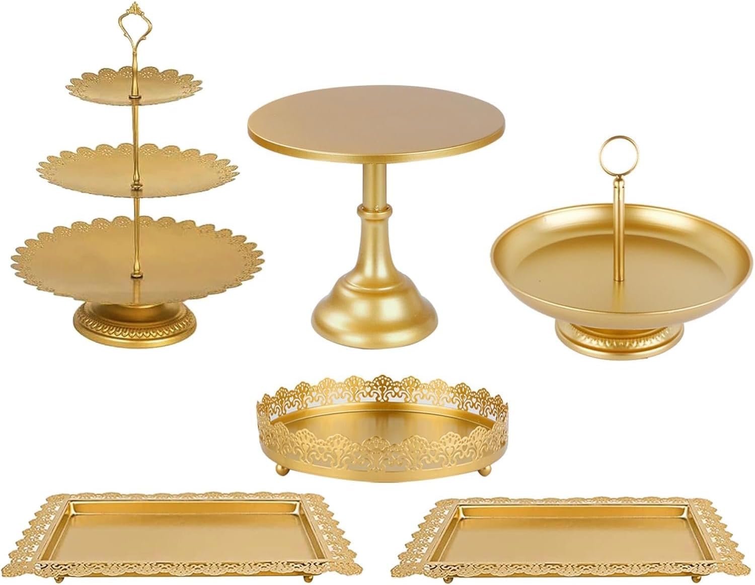 Amazon.com: 6 Pcs Metal Cake Stand Sets for Dessert Table, Cake Pop ...