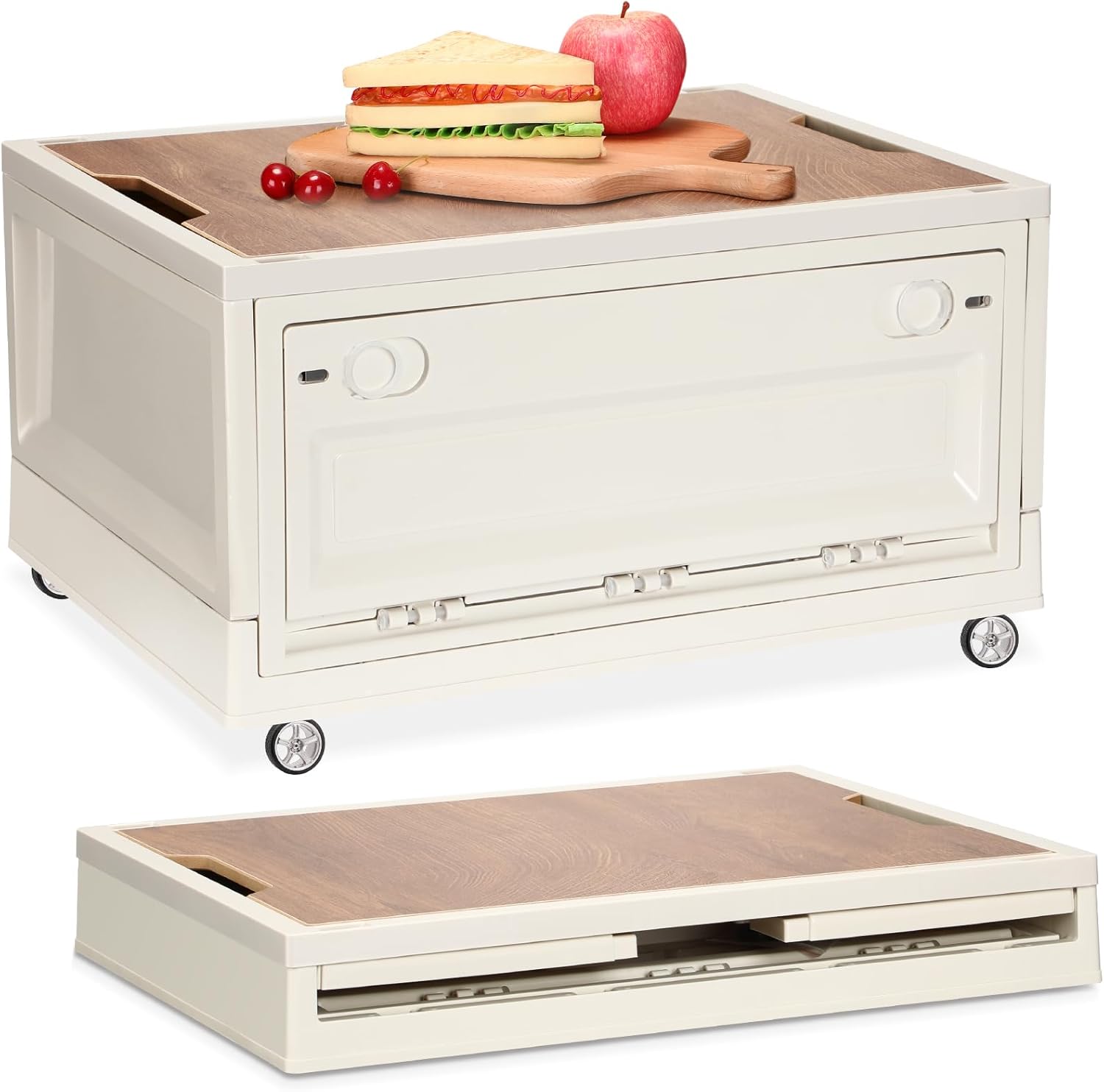 Amazon.com - Burbell 2 Pcs Foldable Camping Storage Bins with Wood ...