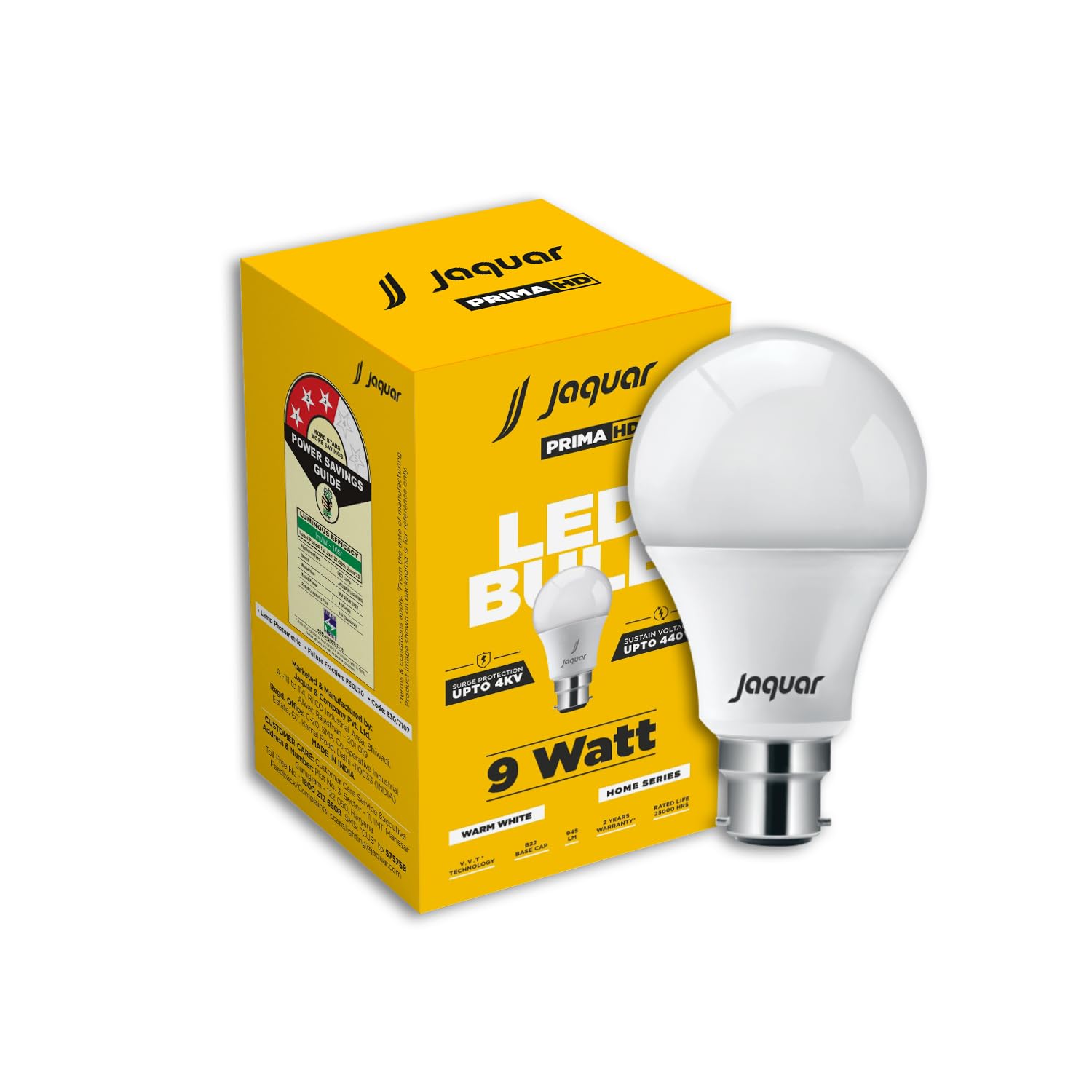 Buy Jaquar Prima 9W B22 LED Bulb | 9 Watt Warm White B22 Base LED Bulb ...