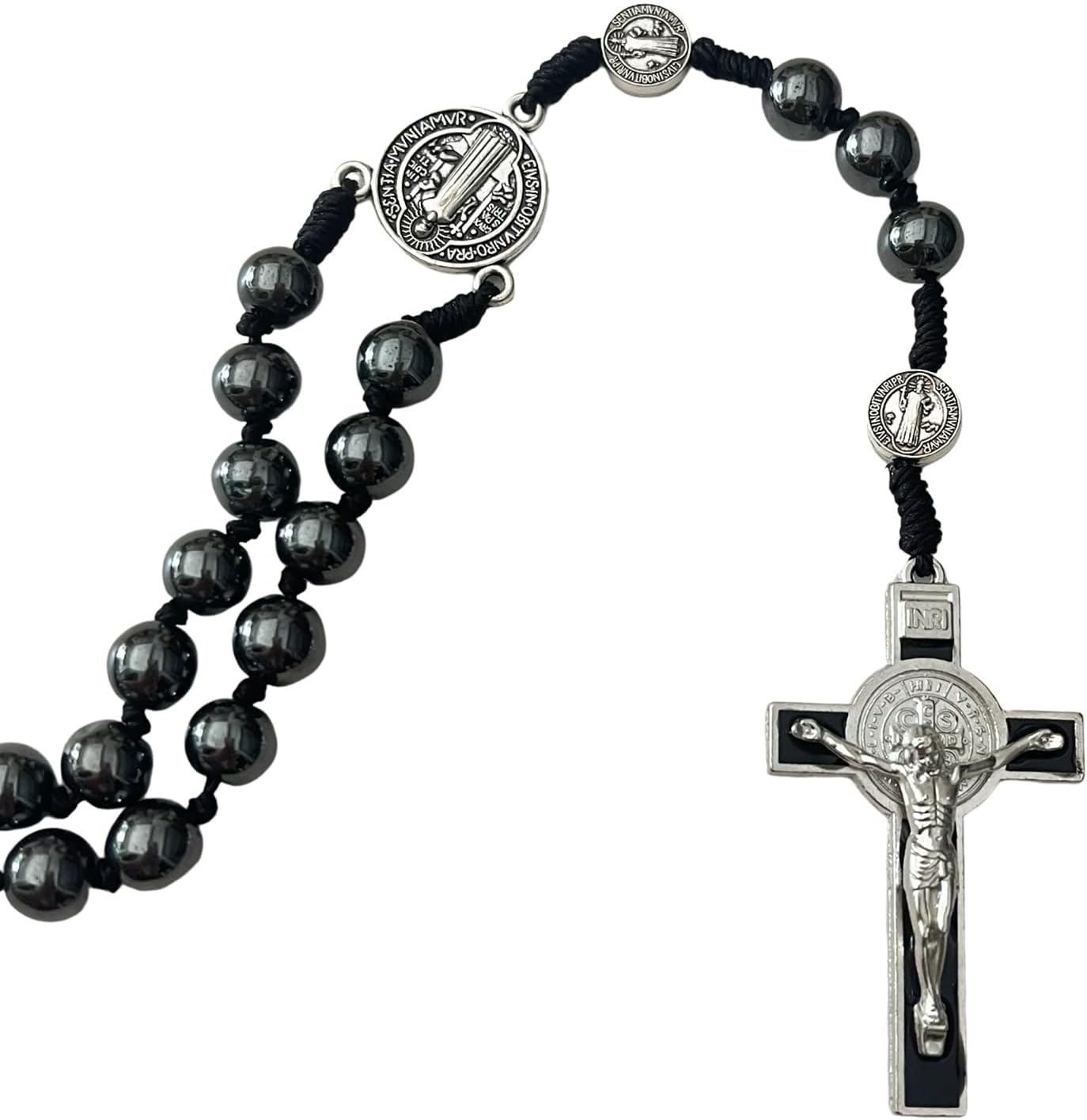 lulucross Men's Catholic Hematite Rosary 8MM Rosary Beads Ideal Mens ...