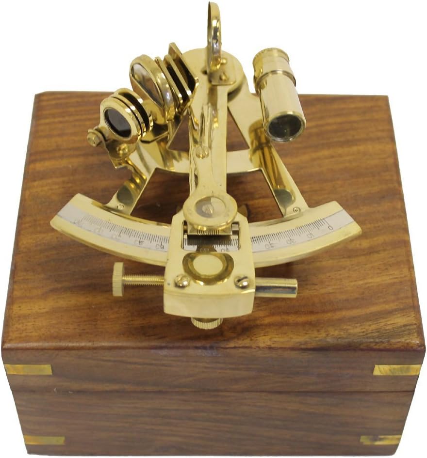 Amazon.de: Astrolabe Sextant Messingkiste, 10 cm, mit Holzkiste ...