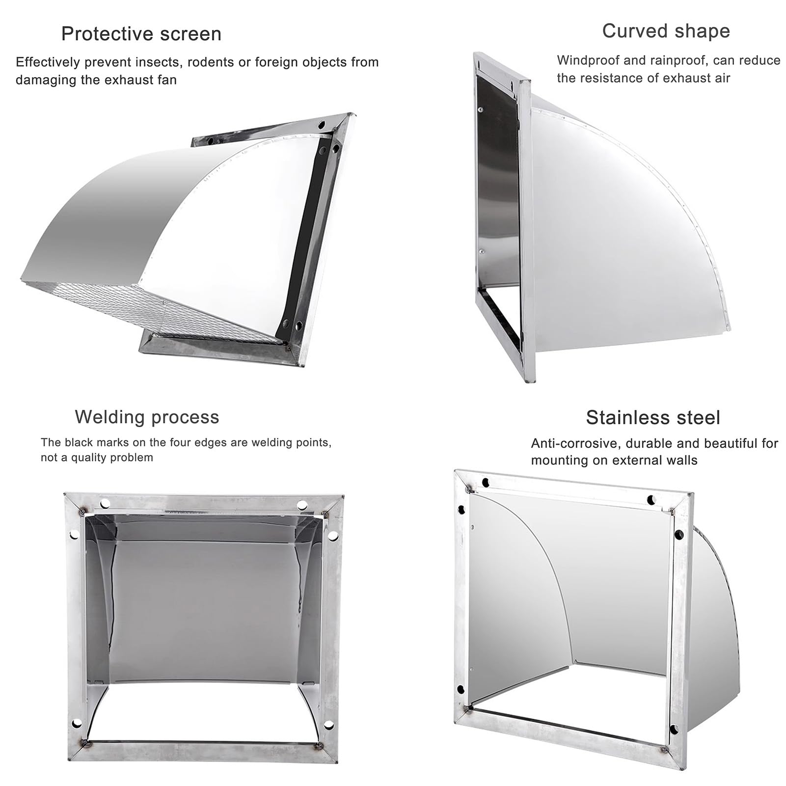 Bimiti External Cowled Vent Cover 300mm Wall Air Vent, 56% OFF