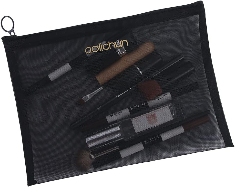 Amazon.com: Mesh Makeup Bags with Zipper Clear Cosmetic Bags Zipper ...