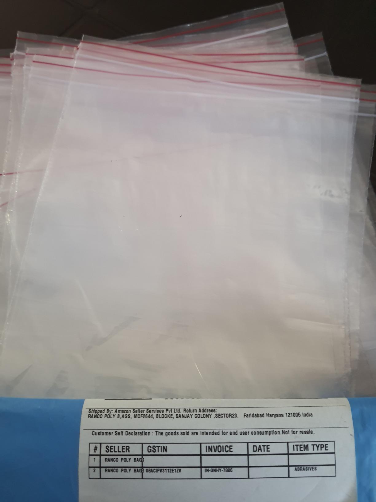 Buy RANCO POLY BAGS ziplock,storage bag 6x8 inch transparent 100 pieces ...