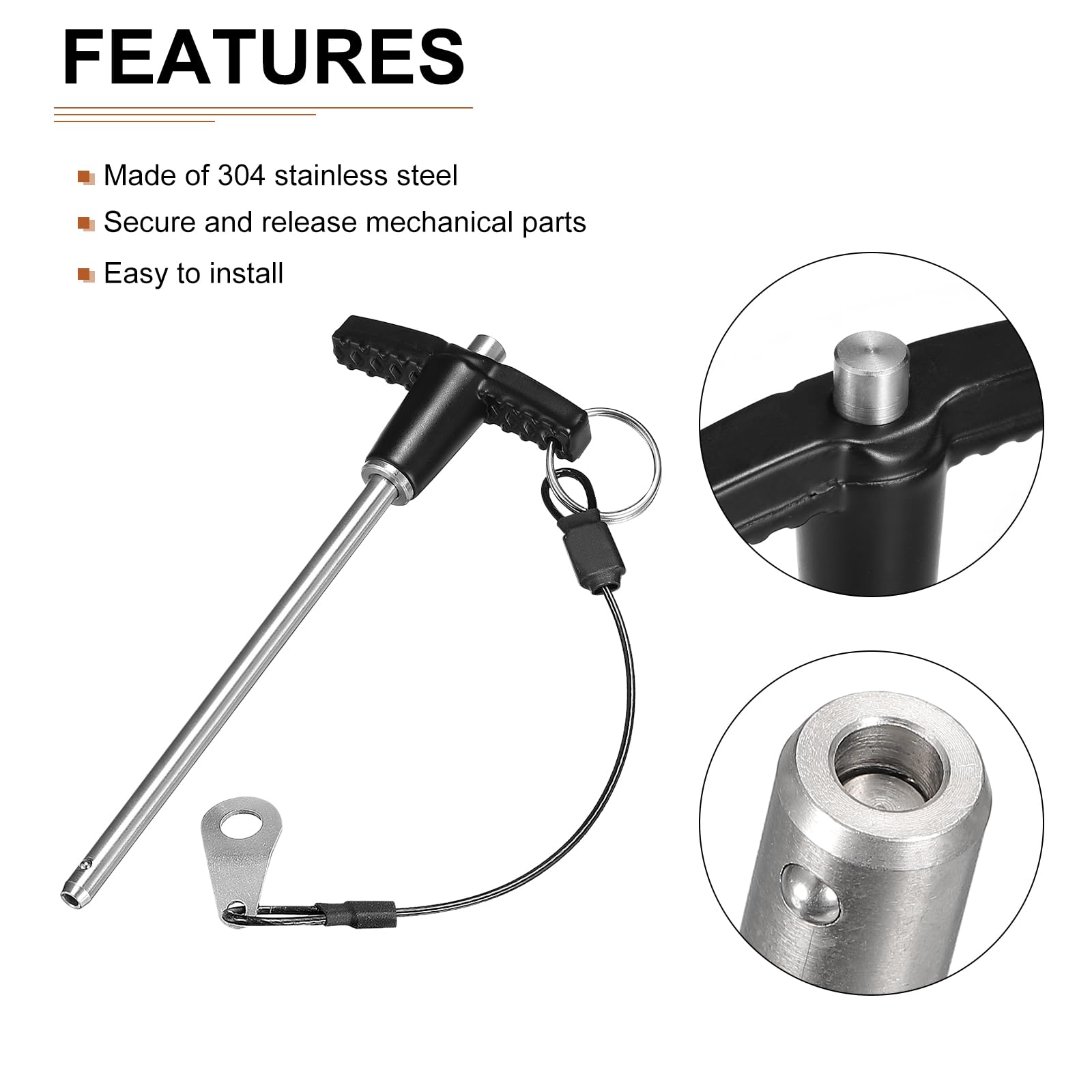 DTGN 6mmx100mm(DxL) T Handle Quick Release Pin – Good for Quickly ...