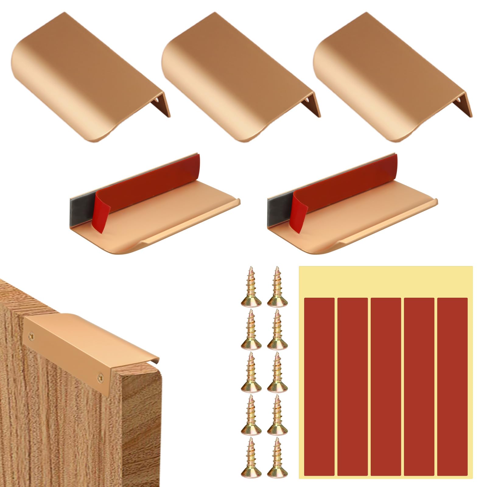 5Pcs Cabinet Foot Pull for Trash Cabinet Drawer, Self-Adhesive Finger ...