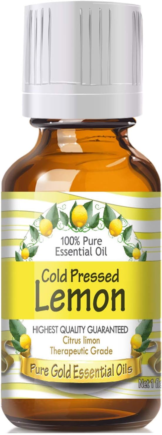 Amazon.com: Pure Gold Cold Pressed Lemon Essential Oil, 100% Natural ...