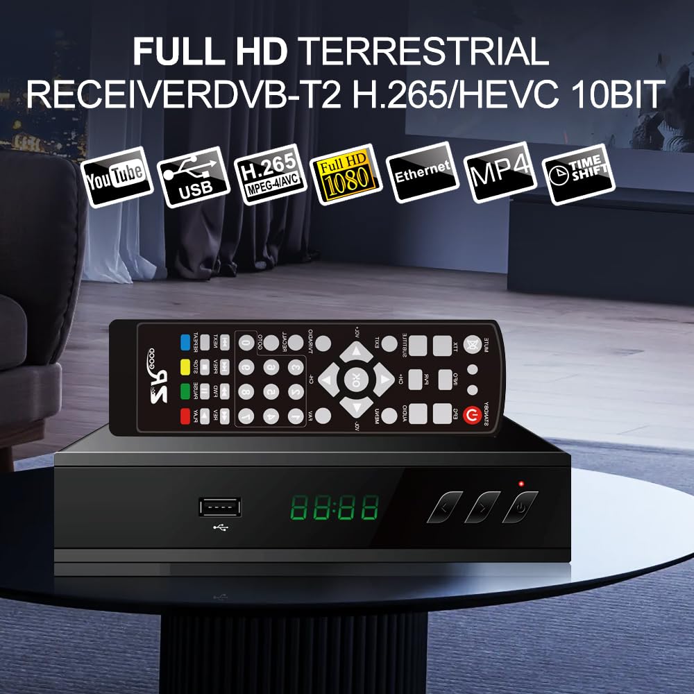 Decoder DVB-T2 HD 1080p Decoder TDT HD 2024 HD DTT 1080P USB Recorder ...