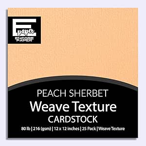 Amazon.com : Peach Sherbet—12x12 Textured Cardstock | 80lb Textured ...