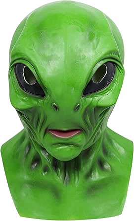 Amazon.com: Xinxiaomeng Alien Mask Scary Halloween Realistic Alien Face ...