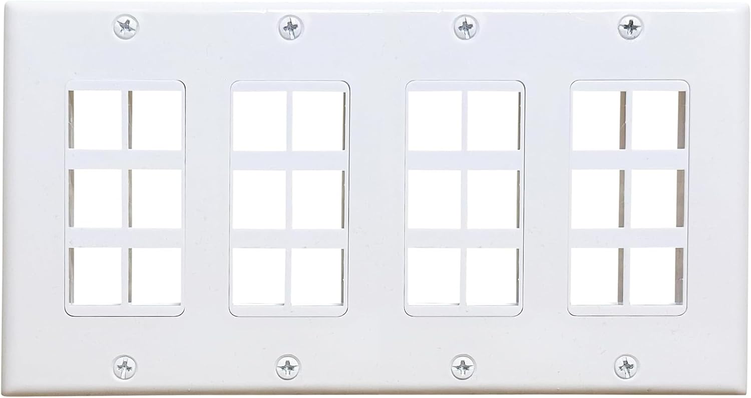 Amazon.com: DIYTECH Keystone Wall Plate, 24 Port Keystone Jack Wall ...