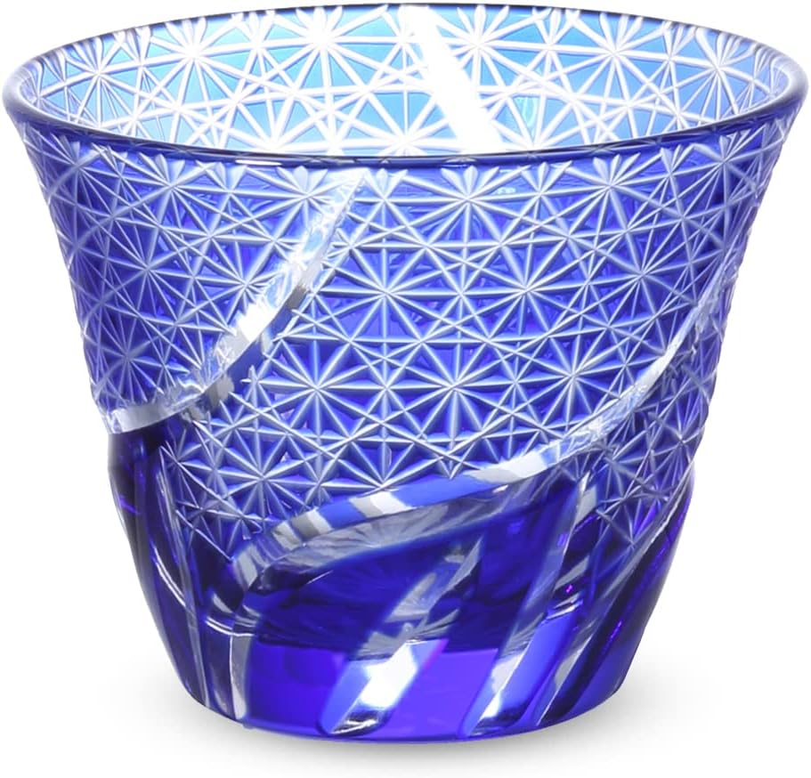 Amazon.com | J-kitchens No51454 Kiriko Glass Cup Tea Φ3.0 x H2.4 inches ...
