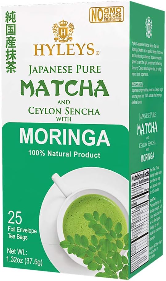 Amazon.com: Hyleys Matcha Tea Bags with Moringa Oleifera - 25 Tea Bags ...