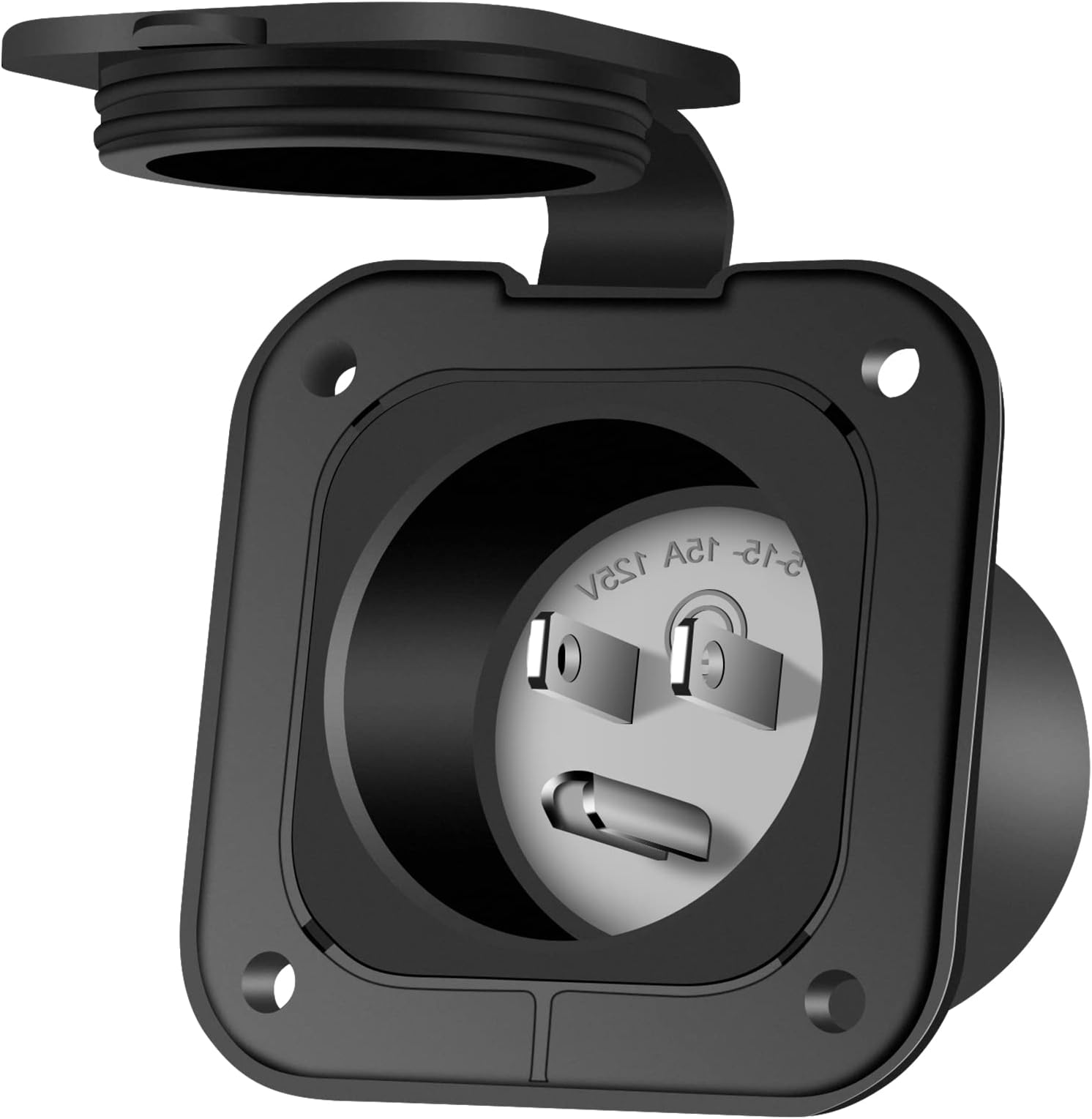 Amazon.com: PAULINN 15 Amp Flanged Inlet 125V, NEMA 5-15 RV Shore Power ...