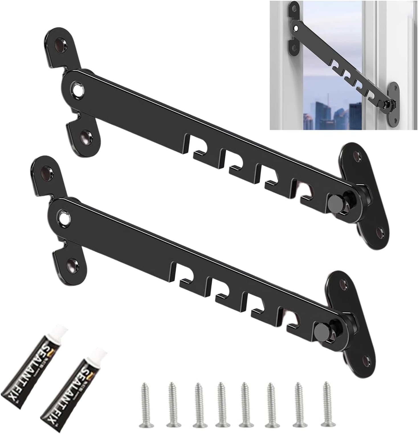 Set of 2 Window Stoppers Window Latch 18 cm Window Stopper Metal Window ...