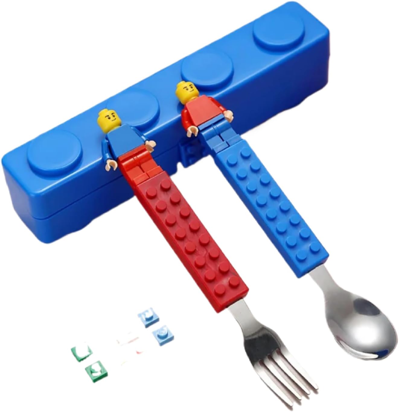 Amazon.com: Building Block Cutlery Set, Spoon and Fork with building ...
