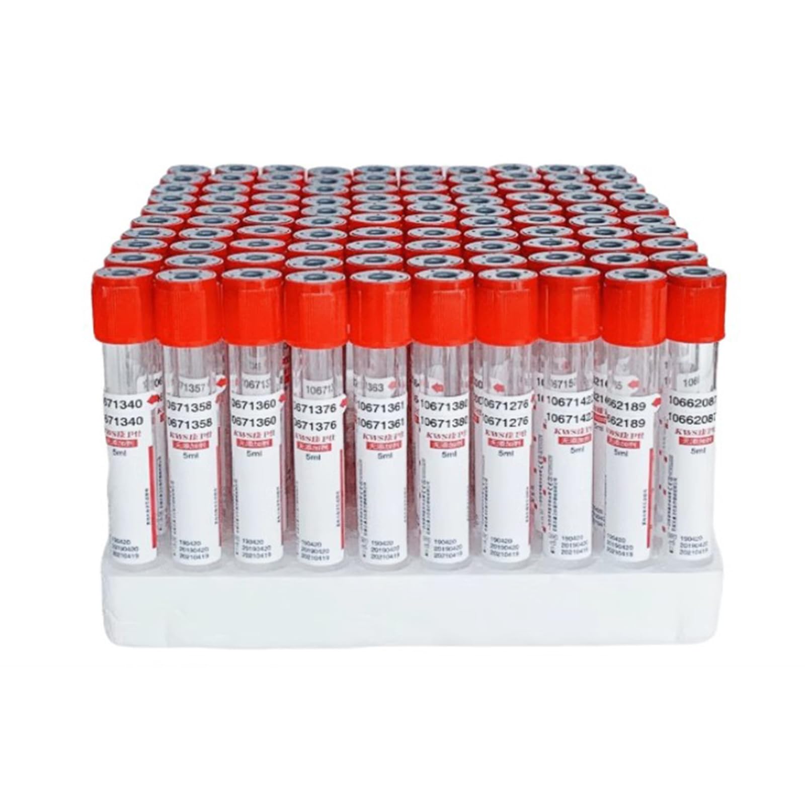 Buy PET Plastic Blood Collection Tubes, 100pcs Vacuum Blood Tubes, 10ml ...