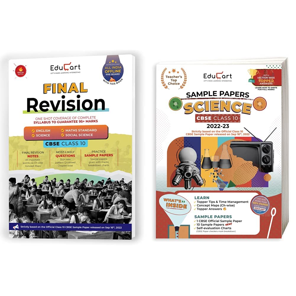 Educart CBSE Class 10 Final Revision 2023 - Maths Standard + Science ...