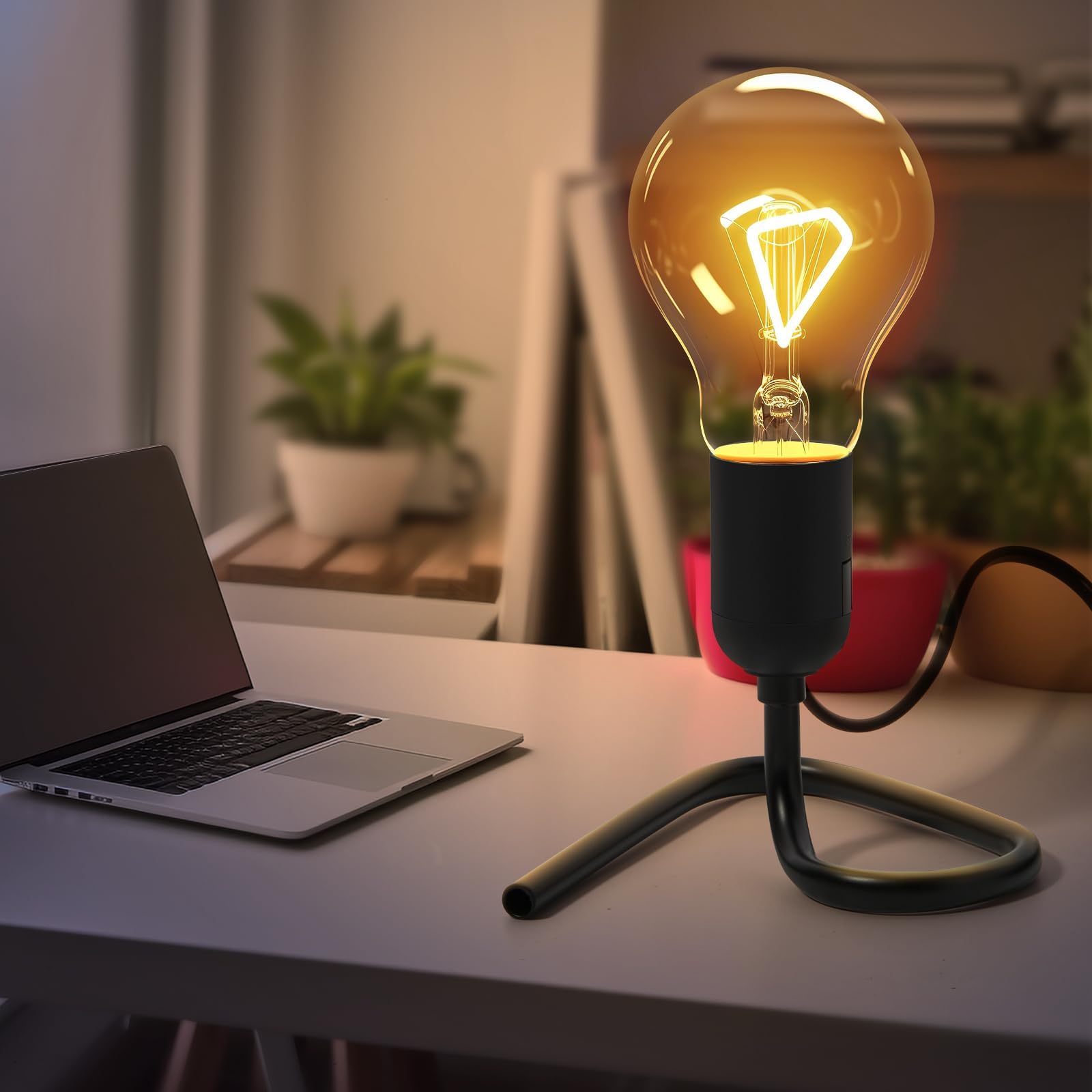 LytLStrox Modern Black Lamp: E27 Lamp Base, Sleek Triangular Design ...