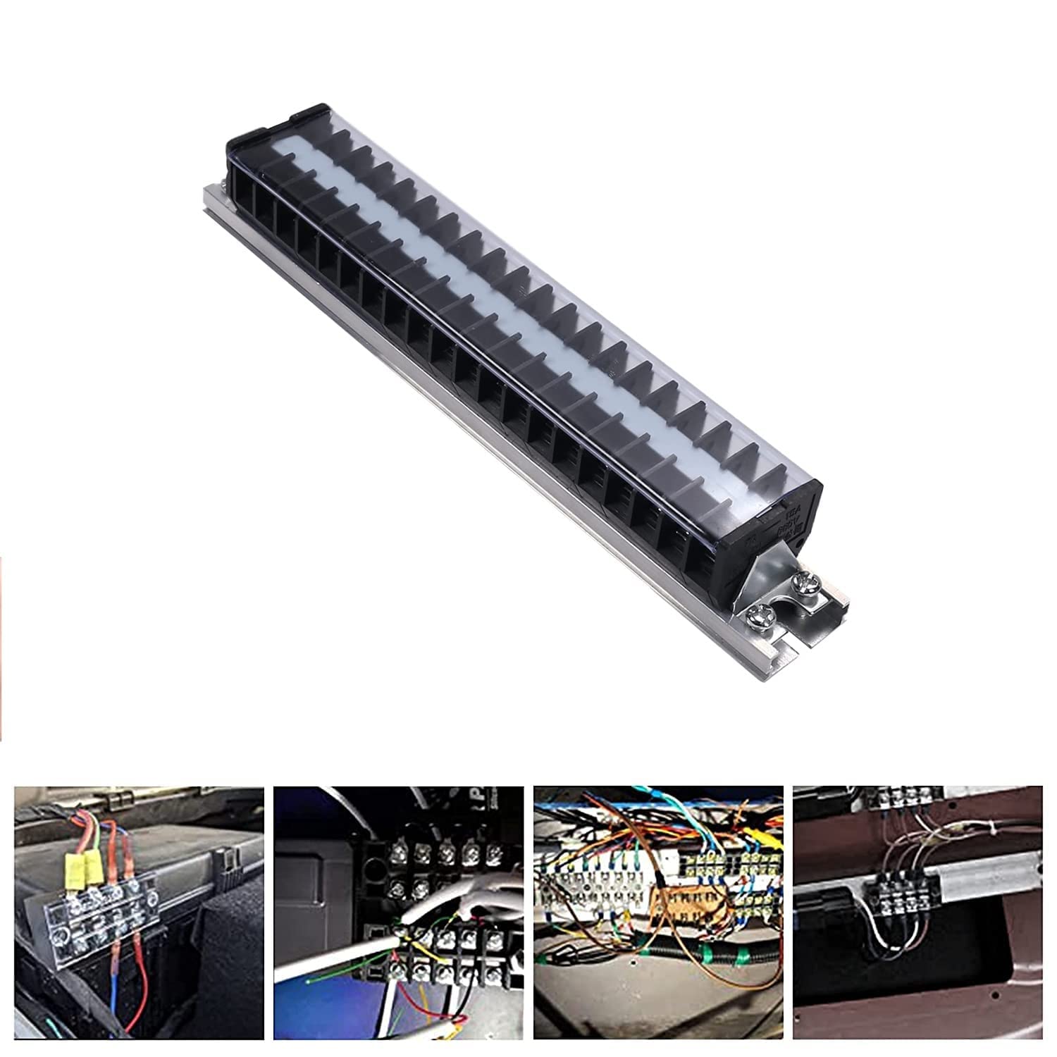 Snapklik.com : Terminal Block Strip Dual Row 10 Positions 660V 60A ...