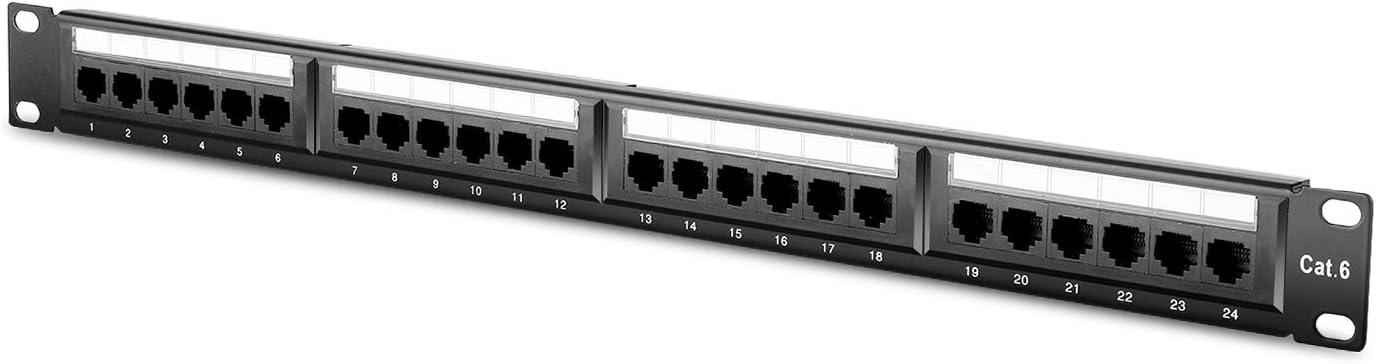 Amazon.com: TNP Ethernet Patch Panel Cat6 24 Port RJ45 Wall Mount ...