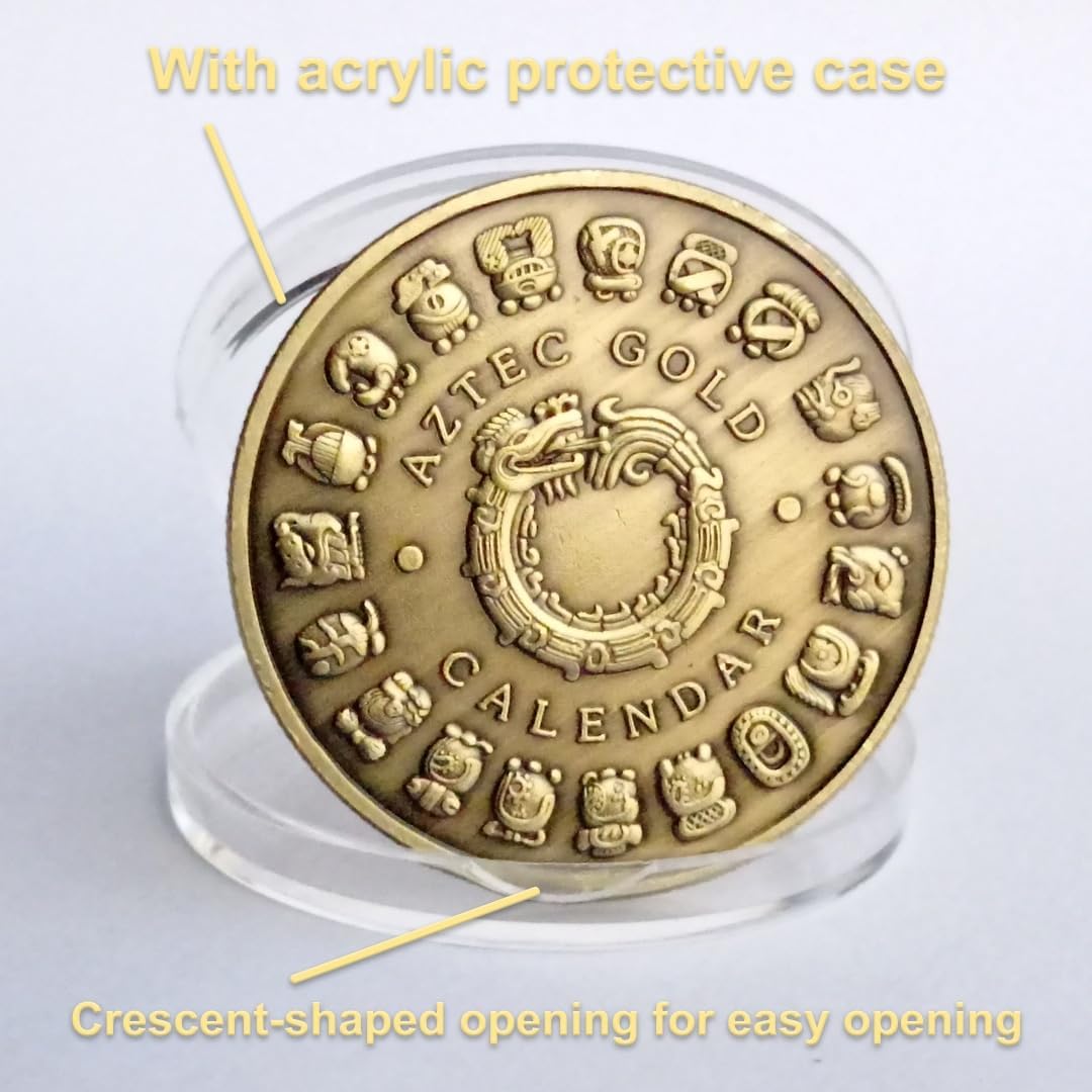 MOZART Moneda de la suerte azteca de México en relieve tridimensional ...