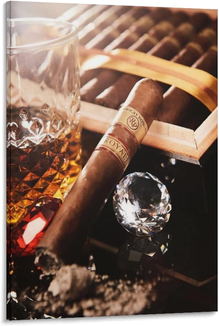 Amazon.com: Modern Minimalist Cigar Posters Bar Decoration (2) Wall Art ...