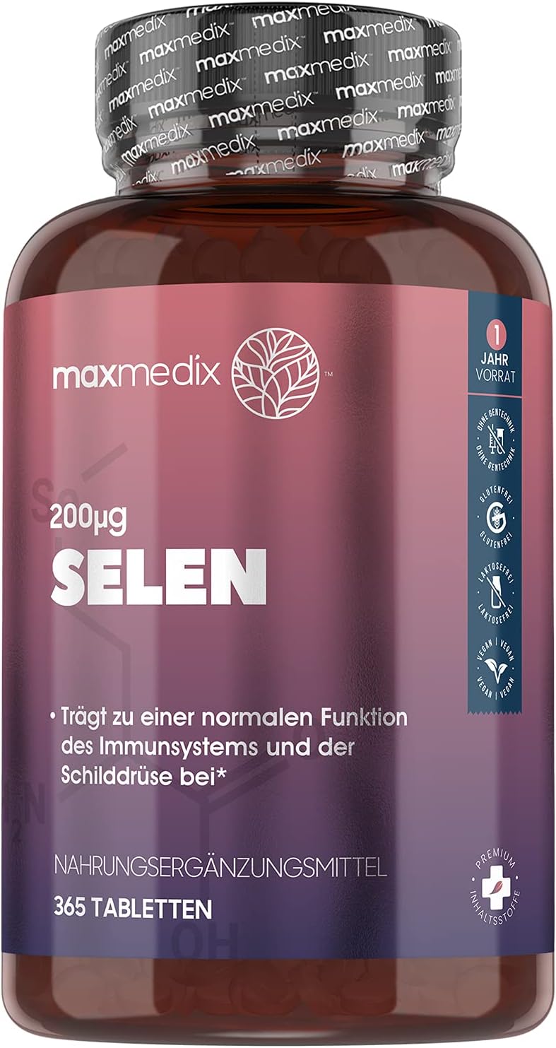 Selen 200µg pro Tablette - 365 vegane Mikrotabletten für 1 Jahr Vorrat ...