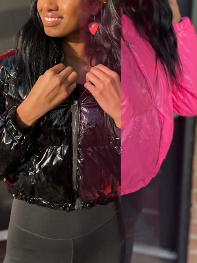 Watch Eye-Catching Stylish Shiny Puffer Jacket! on Amazon Live