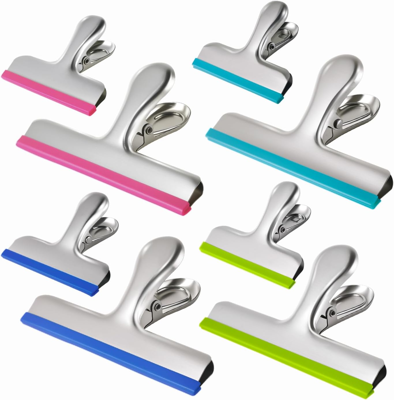 Amazon.com - HOUSE AGAIN 8 Pack Stainless Steel Chip Bag Clips Covered ...