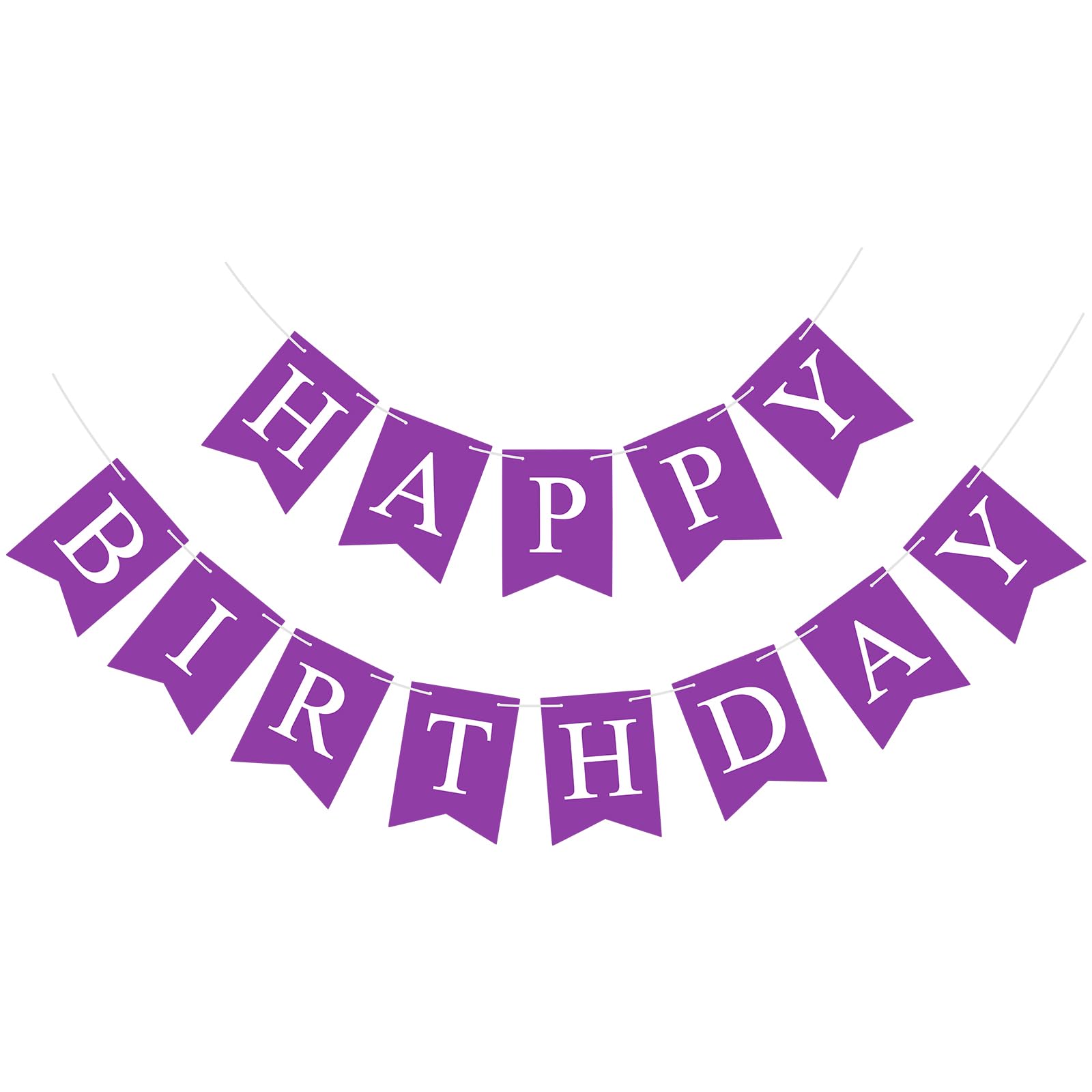 Amazon.com: Purple Happy Birthday Banner Birthday Sign for Backdrop ...
