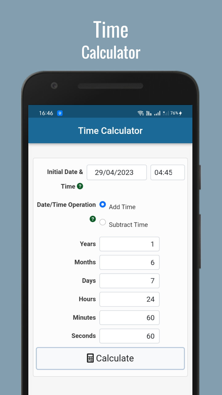 Time Calculator - App on Amazon Appstore