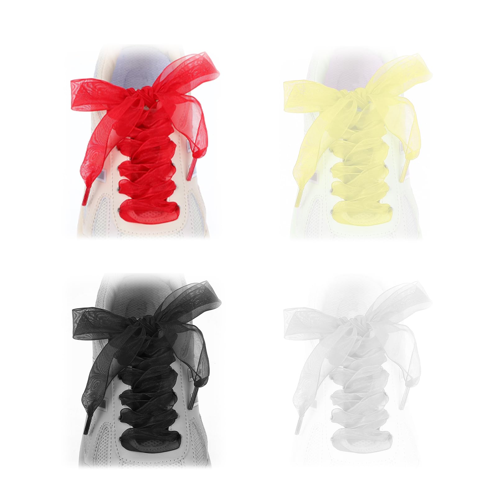 Amazon.com: Dimeho 4 Pairs Shoe Laces, Wide Silk Satin Shoelaces Soft ...