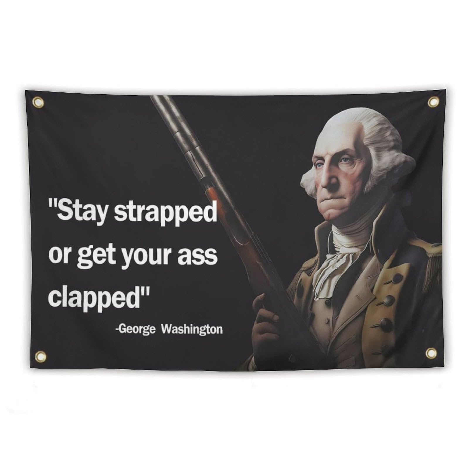 Amazon.com : Washington Stay Strapped or Get Clapped Flag 3x5 Feet Cool ...