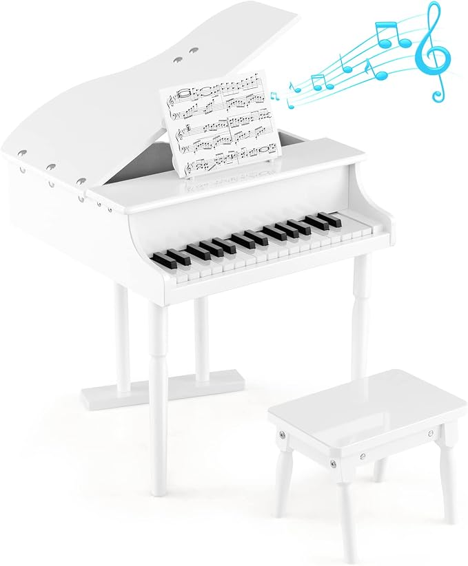 Amazon.com: HONEY JOY Classical Kids Piano, 30-Key Mini Grand Piano ...