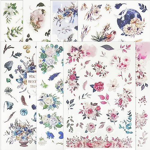 Amazon.com: Rub On Transfer Sticker Flower Scrapbook Stickers Rub On ...