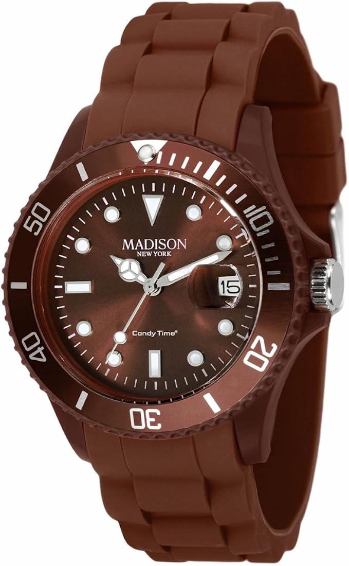 Madison New York Unisex-Armbanduhr Candy Time Analog Silikon braun ...