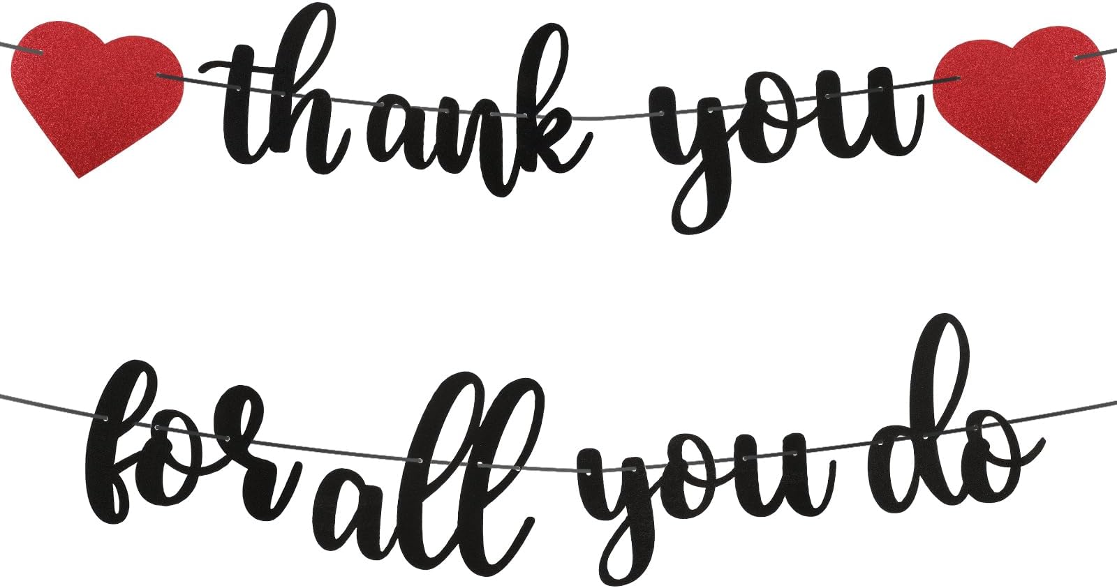 Amazon.com: KUNGOON Thank You for All You Do Banner,Funny Glittery ...