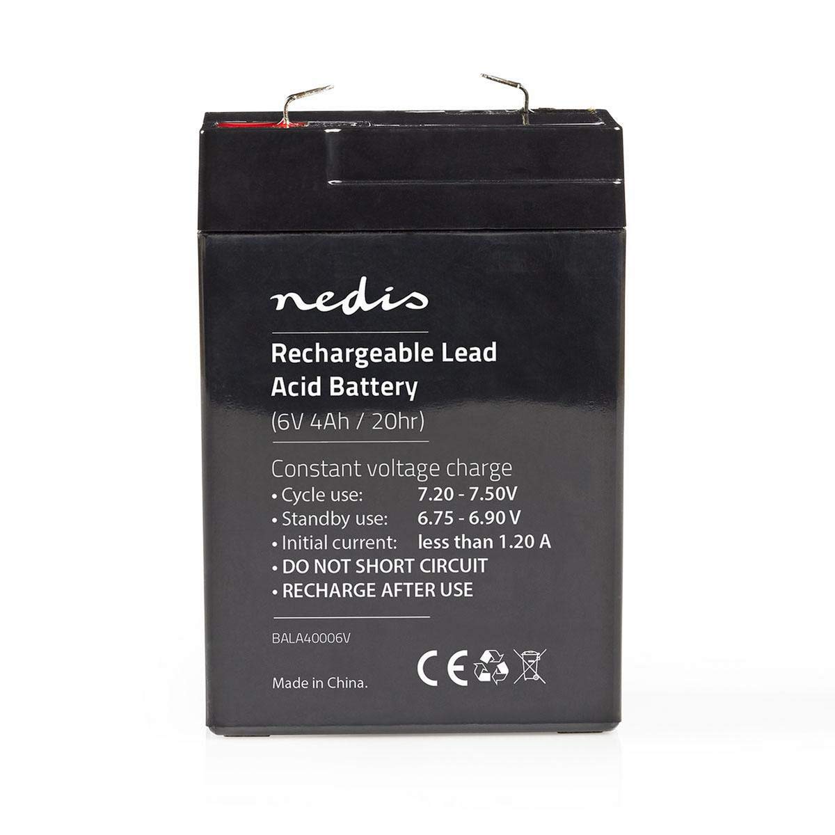 Nedis Rechargeable Lead-A Battery 6 V 4000 mAh: Amazon.co.uk ...